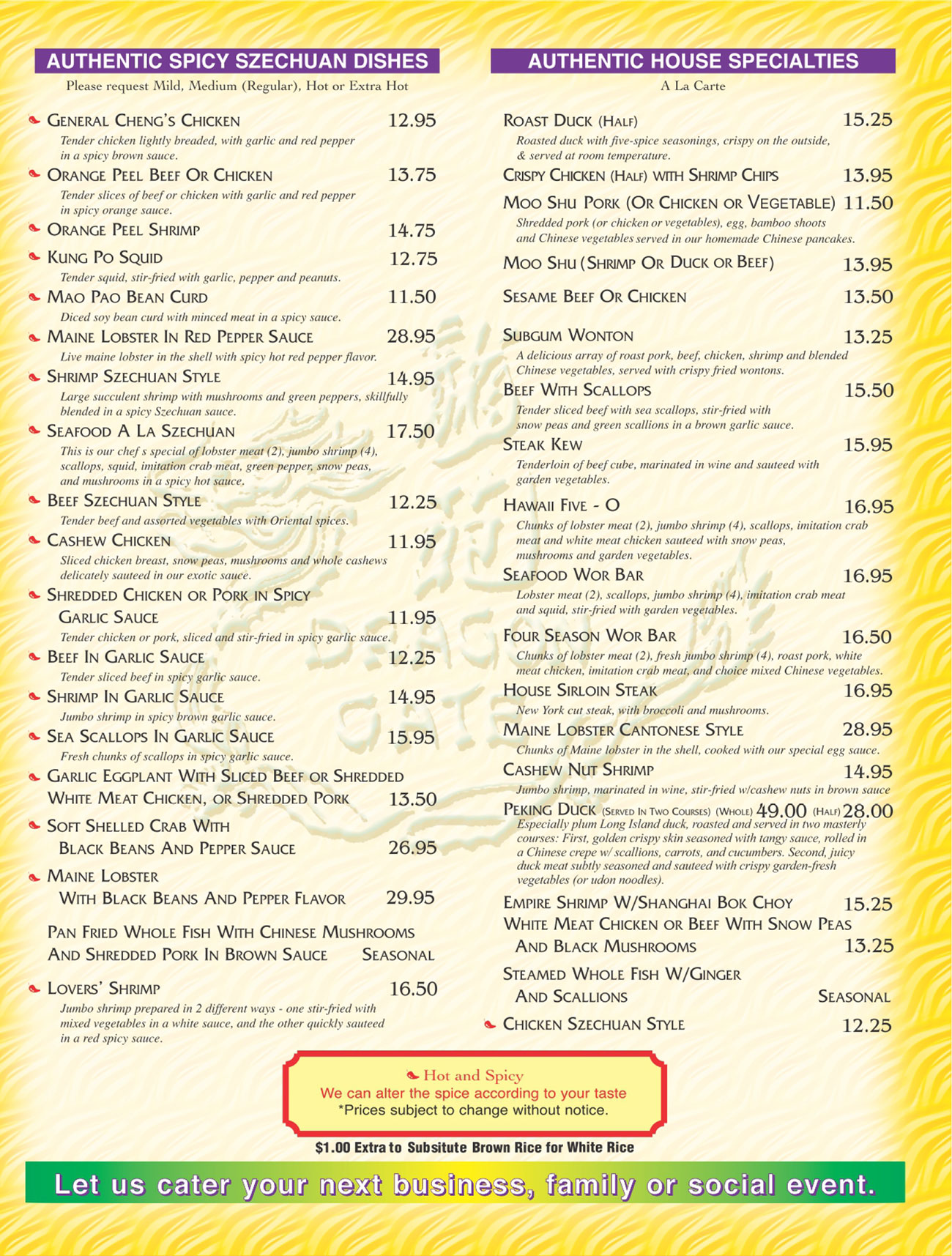 Take Out Menu - Dragon Gate Chinese Food Restaurant Delivery Miramar ...