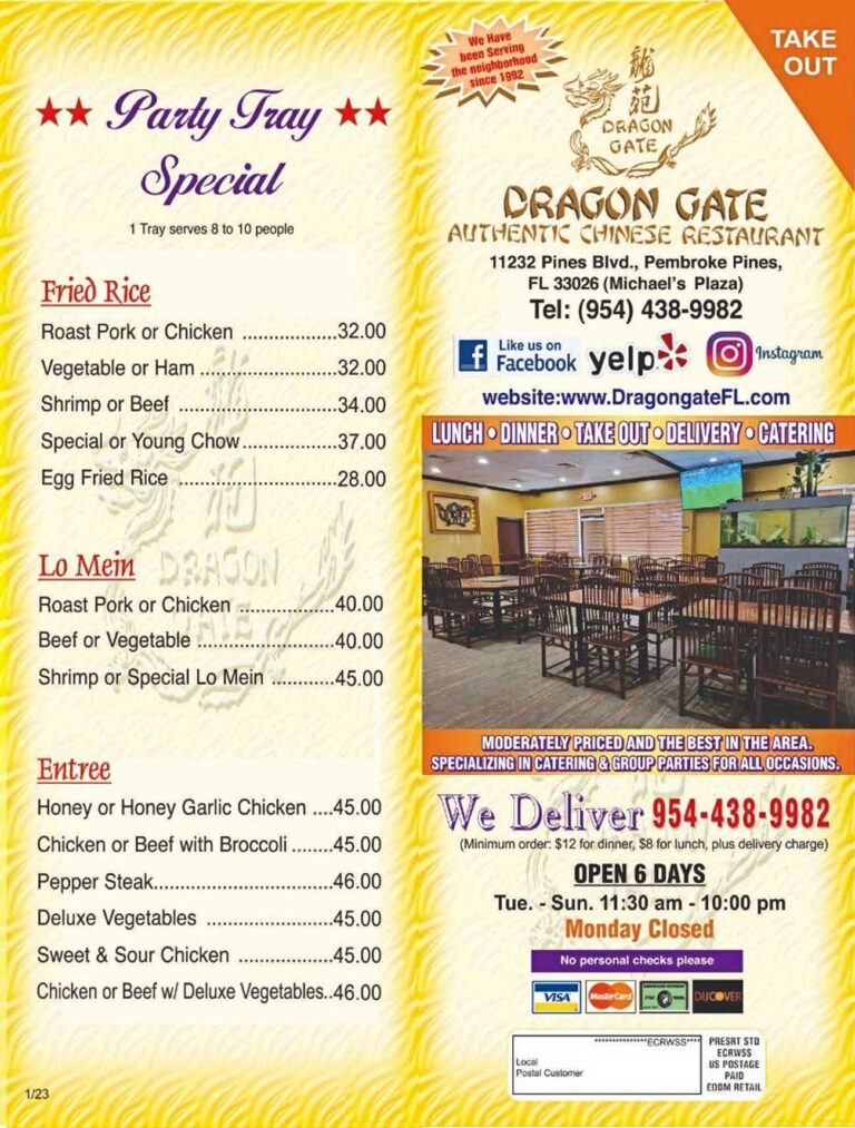 Take Out Menu - Dragon Gate Chinese Food Restaurant Delivery Miramar ...