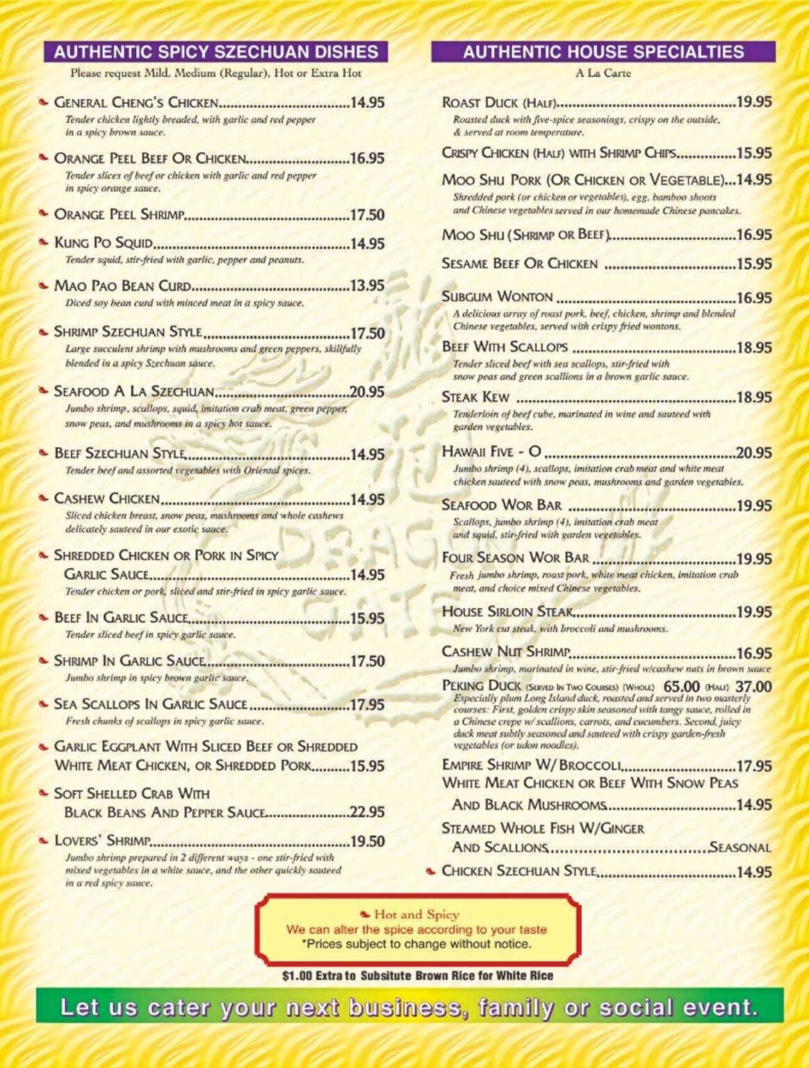 Take Out Menu - Dragon Gate Chinese Food Restaurant Delivery Miramar ...